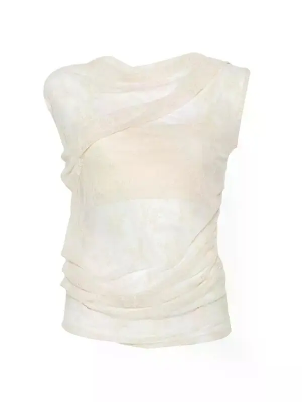 Imperial Floral-lace Sleeveless Top - Neutrals