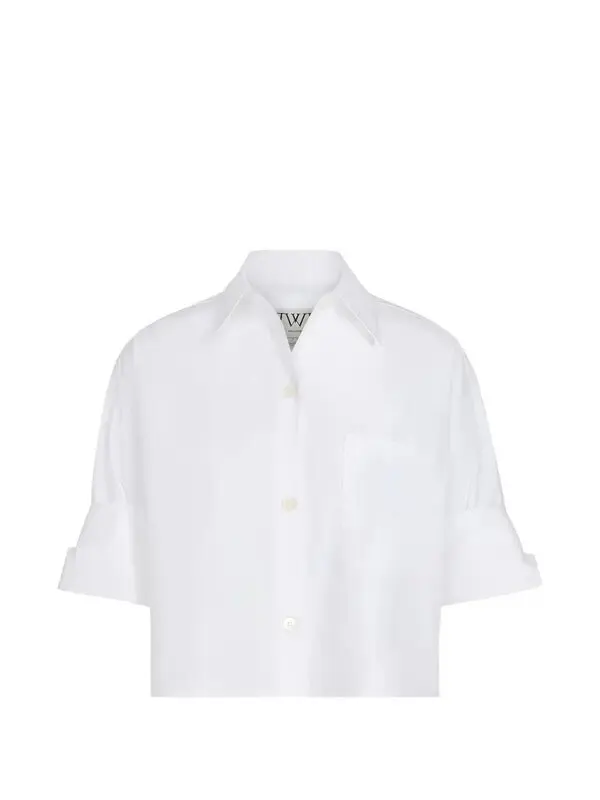 TWP Cropped Short-sleeve Shirt - White