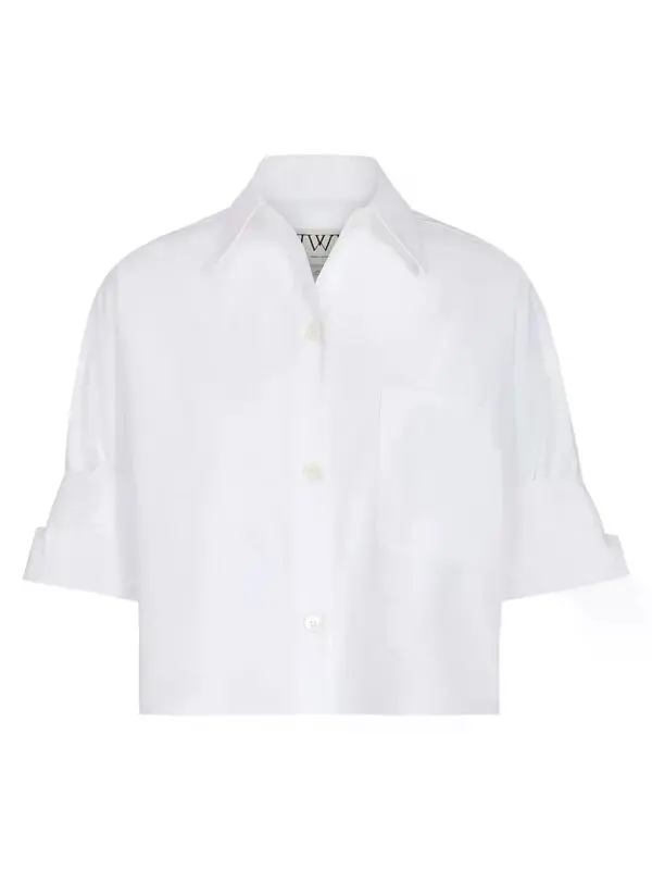 TWP Cropped Short-sleeve Shirt - White