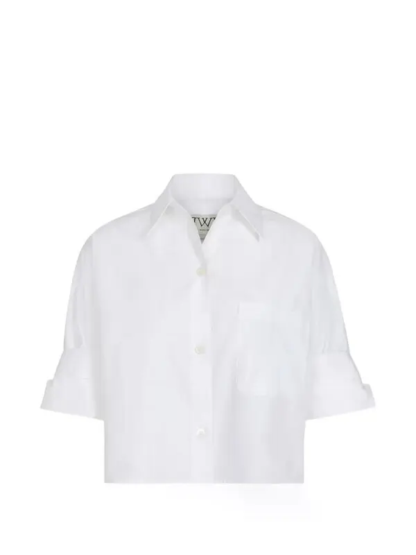 TWP Cropped Short-sleeve Shirt - White
