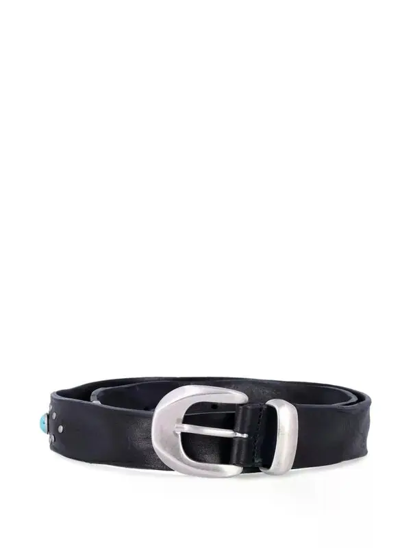 MANCINI 1979 Stud-embellished Leather Belt - Black