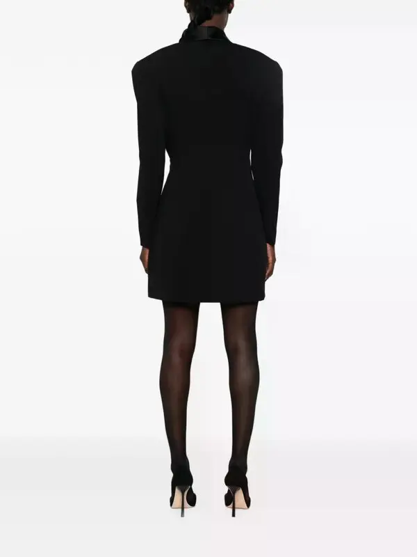 Imperial Satin-trim Wrap Dress - Black