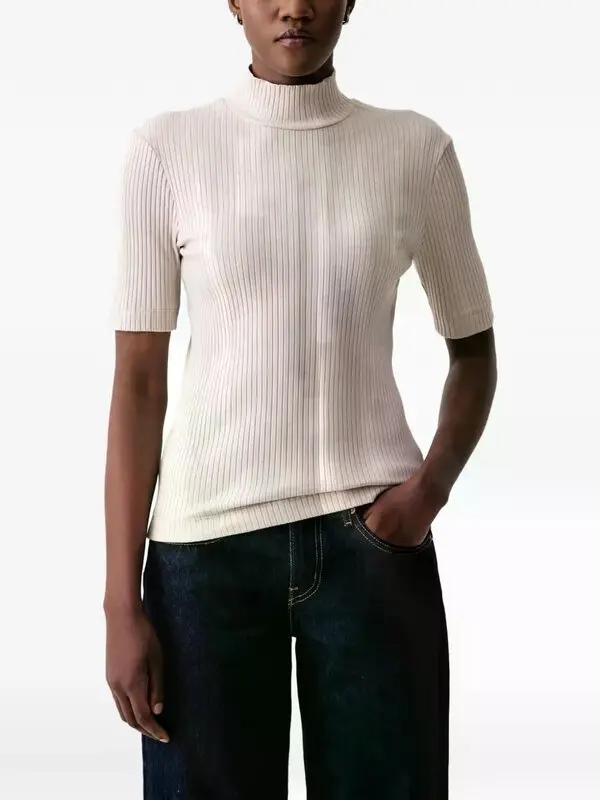 Marc O'polo Ribbed Knit T-shirt - Neutrals
