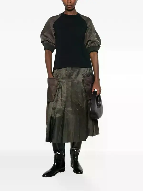 Sacai Panelled Puff-sleeve T-shirt