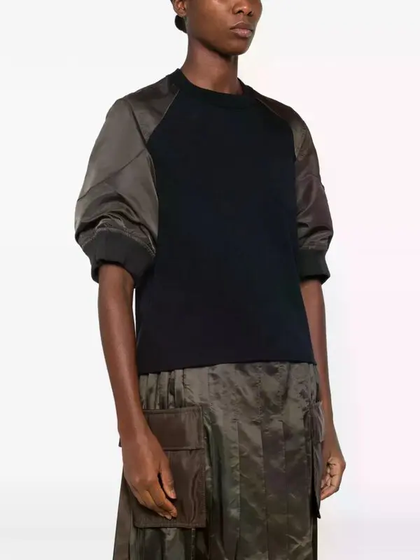 Sacai Panelled Puff-sleeve T-shirt