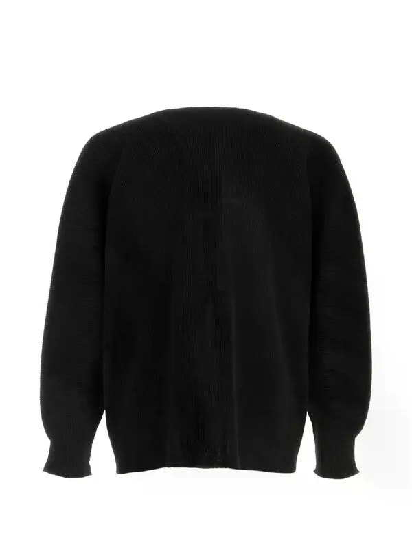 Issey Miyake Plissé-effect V-neck Cardigan