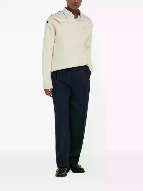 FERRAGAMO Tailored Wool Wide-leg Trousers With Button Detail