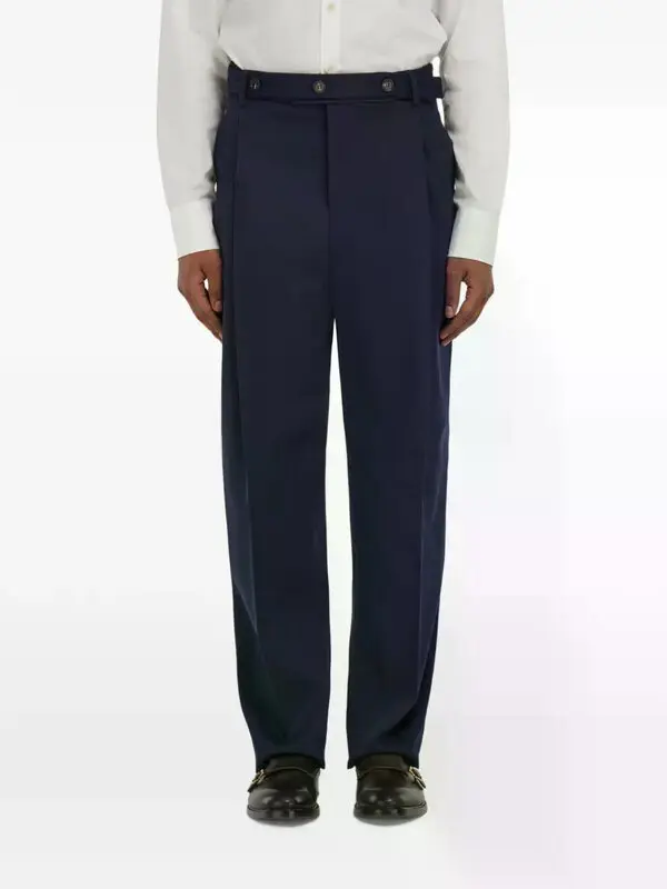 FERRAGAMO Tailored Wool Wide-leg Trousers With Button Detail