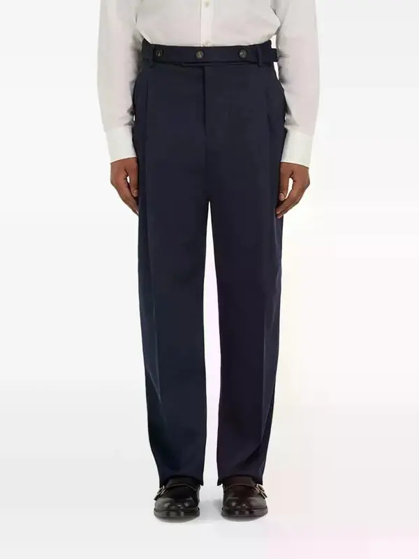 FERRAGAMO Tailored Wool Wide-leg Trousers - Blue