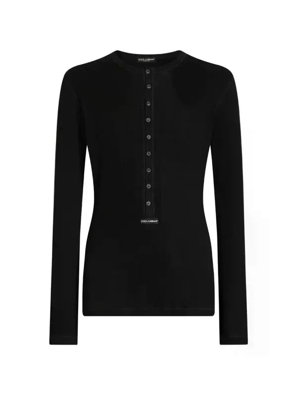 Dolce & Gabbana Serafino T-shirt In Ribbed Cotton