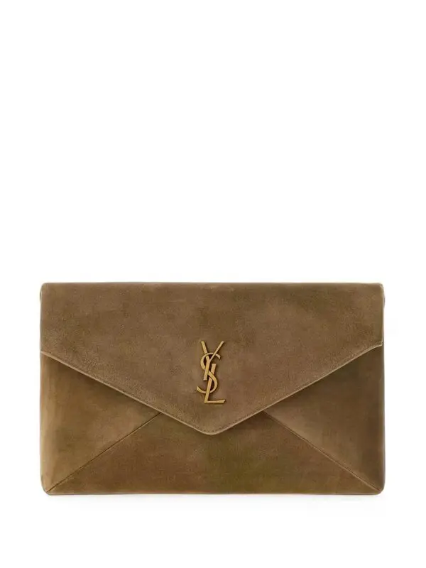 Saint Laurent Cassandre Clutch Bag - Brown