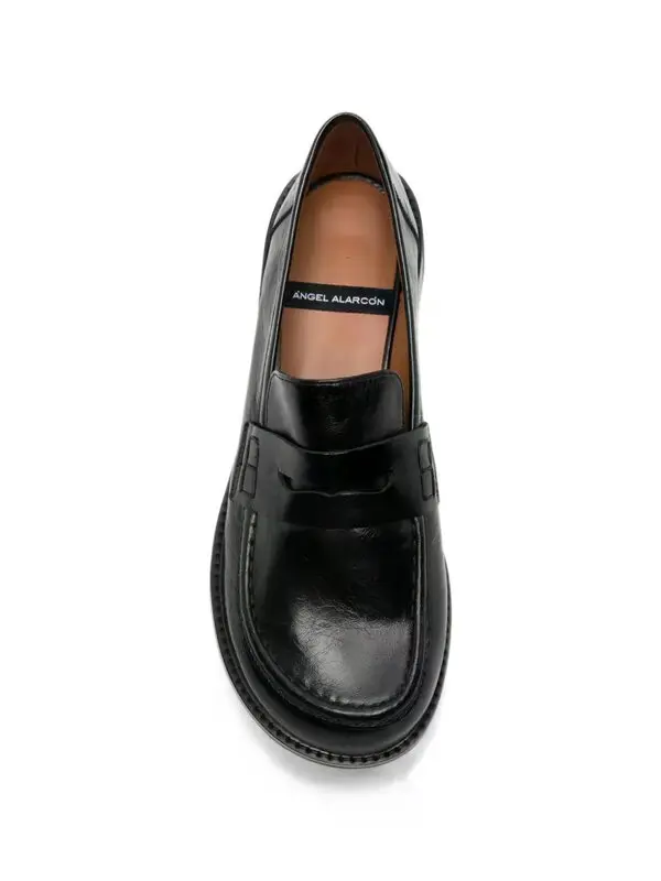 ANGEL ALARCON Penny Leather Loafers