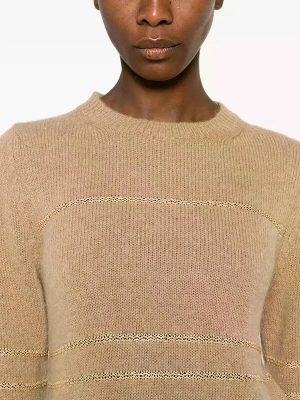 Fabiana Filippi Striped Crew Neck Sweater - Neutrals