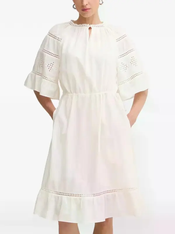 Marc O'polo Broderie-anglaise Ruffled Mini Dress - White