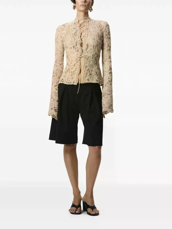 MANURI Lace Detailed Blouse - Neutrals
