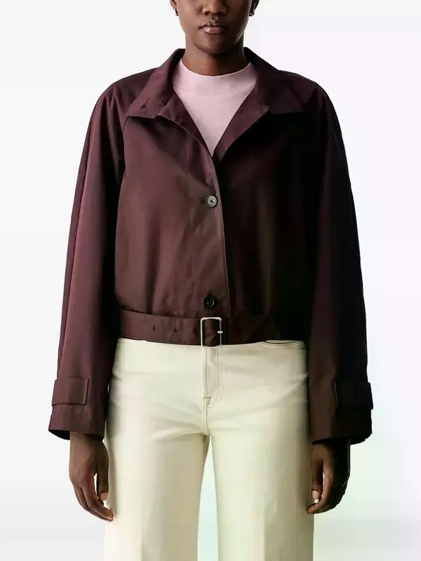 Marc O'polo Belted Cropped Jacket - Purple