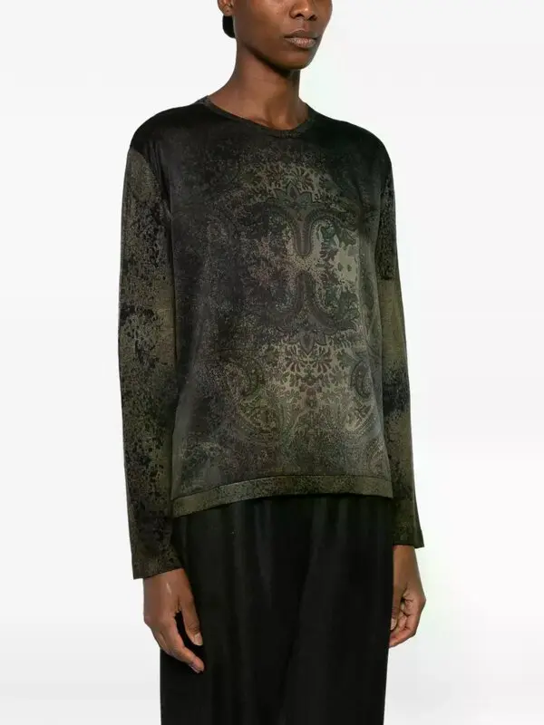 Avant Toi Paisley-print Fine-knit Top