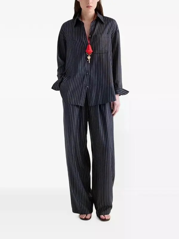 TWP Vertical Stripe Silk Shirt