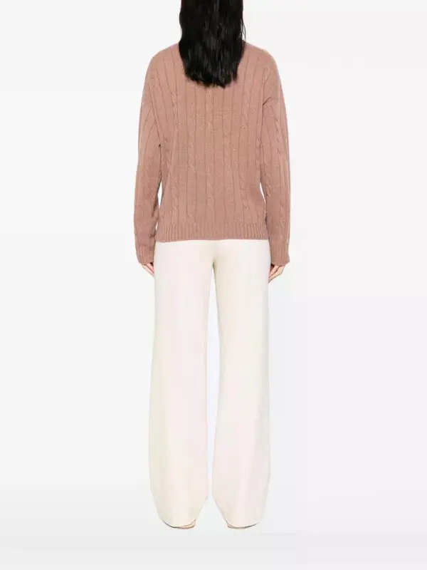 Peserico Cable-knit Sequin-embellished Sweater