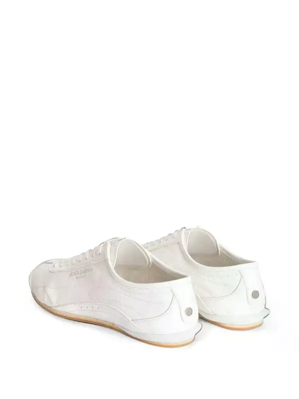 Dolce & Gabbana Calfskin Logo Print Lace-up Sneakers