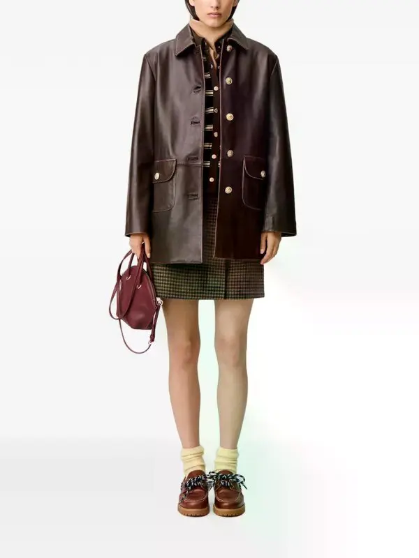 Claudie Pierlot Leather Button-up Jacket