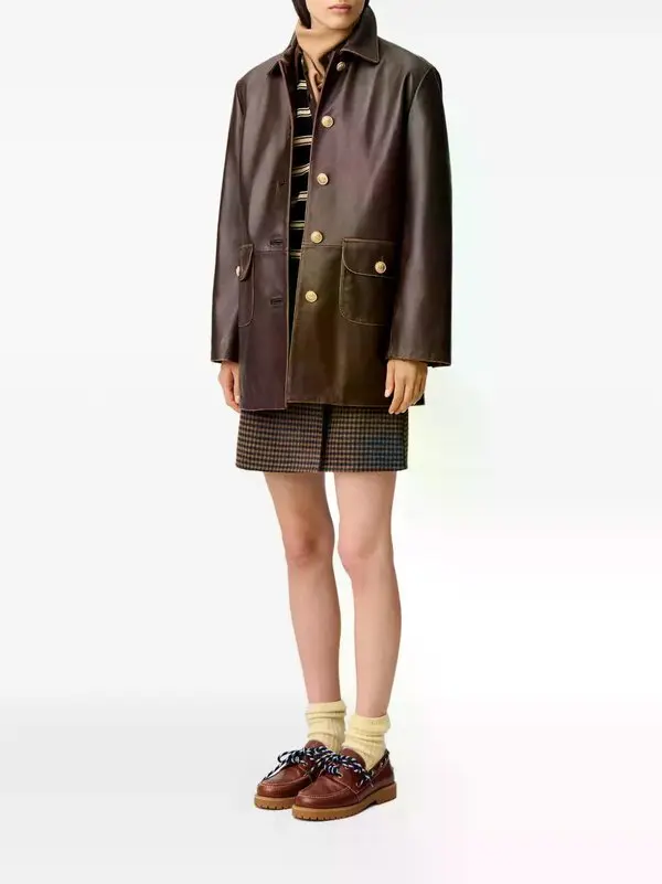 Claudie Pierlot Leather Button-up Jacket