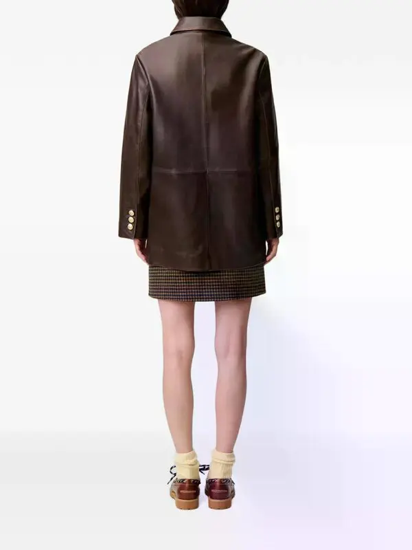 Claudie Pierlot Leather Button-up Jacket