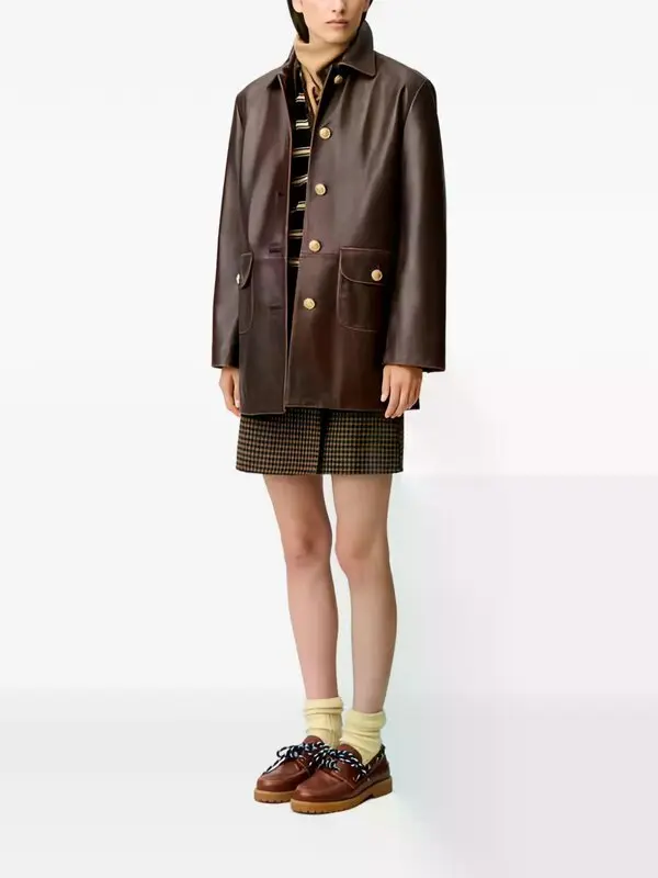 Claudie Pierlot Leather Button-up Jacket