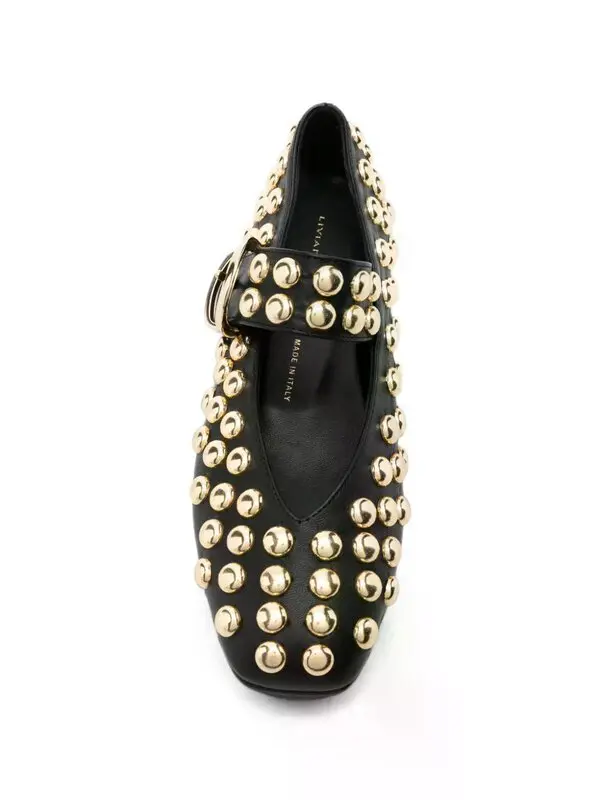 Liviana Conti Studded Buckle Ballet Flats