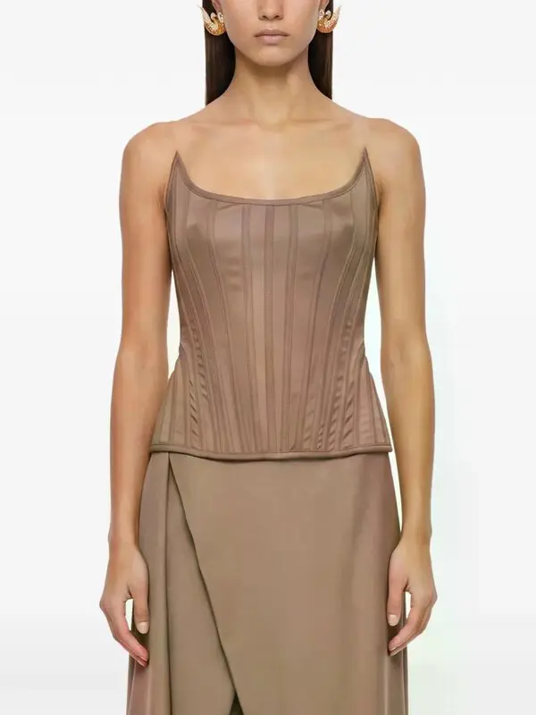 Giuseppe Di Morabito Paneled Corset Top - Neutrals