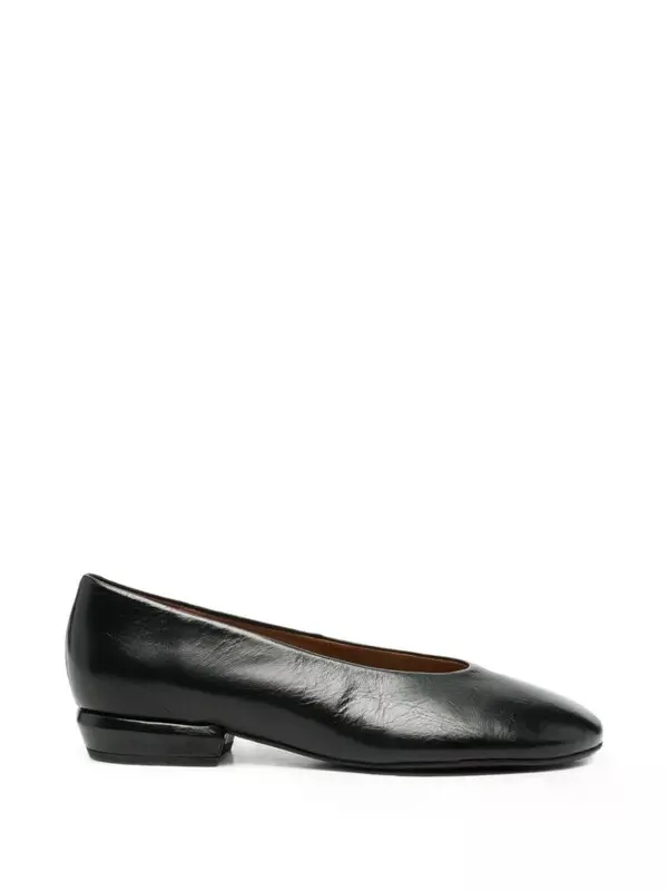 ANGEL ALARCON Katia Leather Almond-toe Ballet Flats