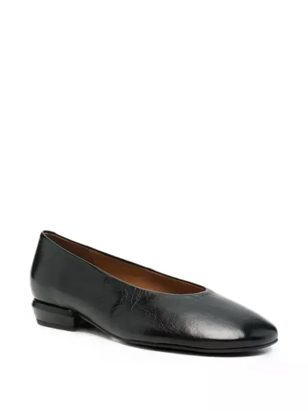 ANGEL ALARCON Katia Leather Almond-toe Ballet Flats