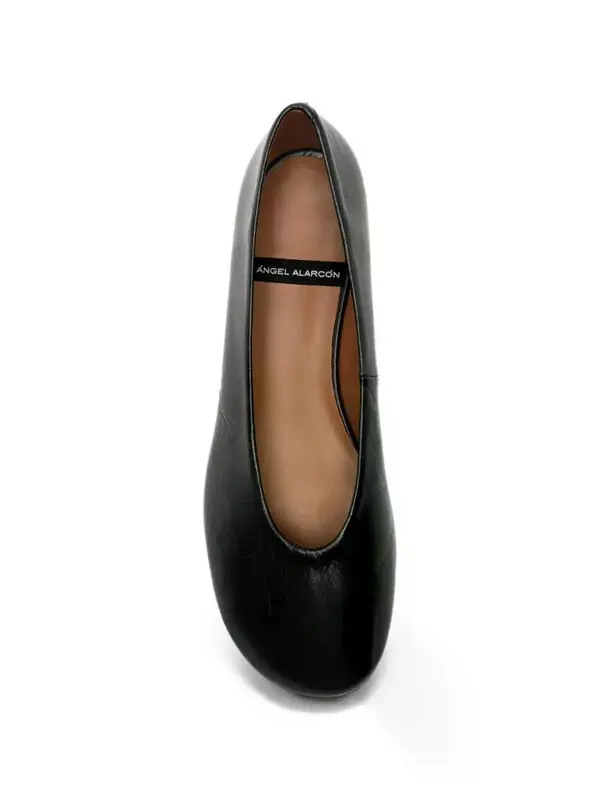 ANGEL ALARCON Katia Leather Almond-toe Ballet Flats