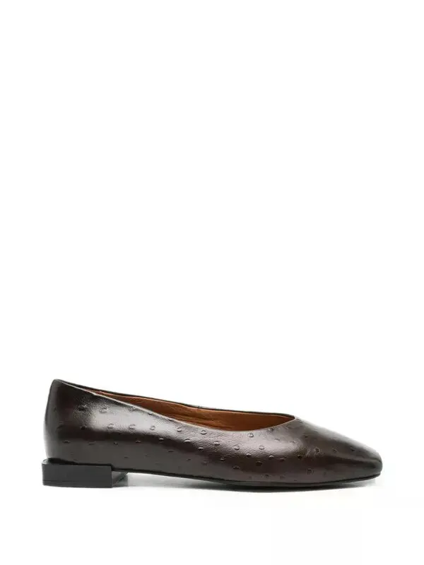 ANGEL ALARCON Tiyu Ostrich-effect Leather Ballet Flats