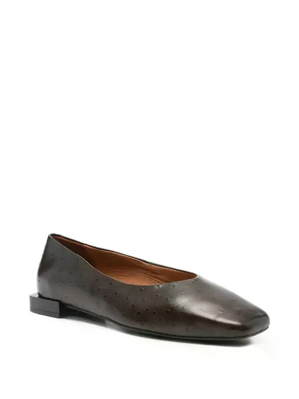 ANGEL ALARCON Tiyu Ostrich-effect Leather Ballet Flats