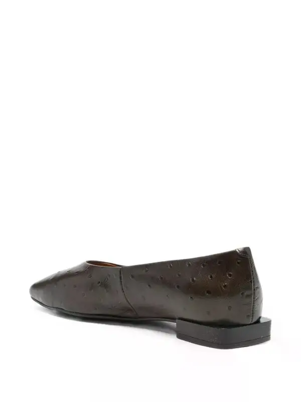 ANGEL ALARCON Tiyu Ostrich-effect Leather Ballet Flats
