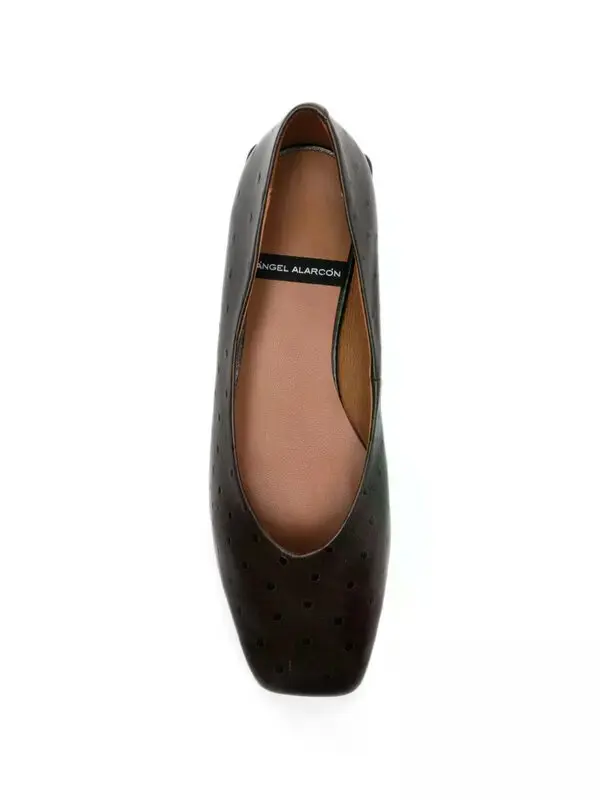 ANGEL ALARCON Tiyu Ostrich-effect Leather Ballet Flats