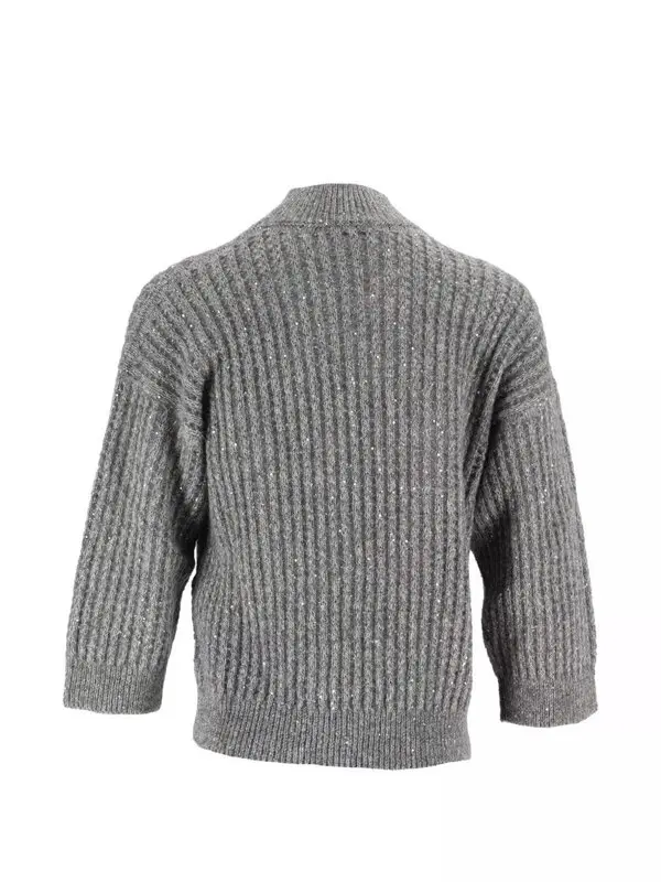 Peserico Sequin-embellished Ribbed-knit Sweater