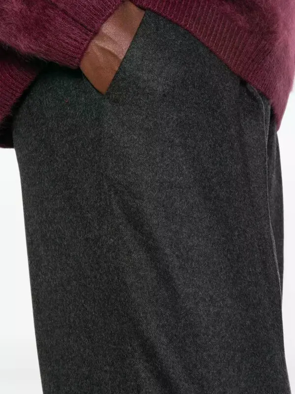 Soft Goat Pleated Wide-leg Trousers