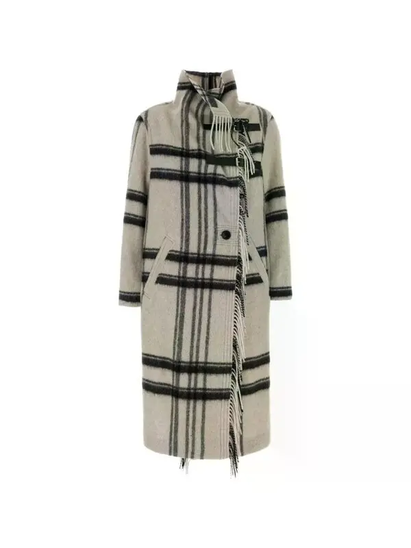 MARANT ETOILE Checked Fringed Coat