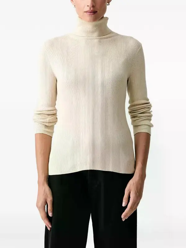 Marc O'polo Ribbed Knit Roll Neck Sweater - Neutrals