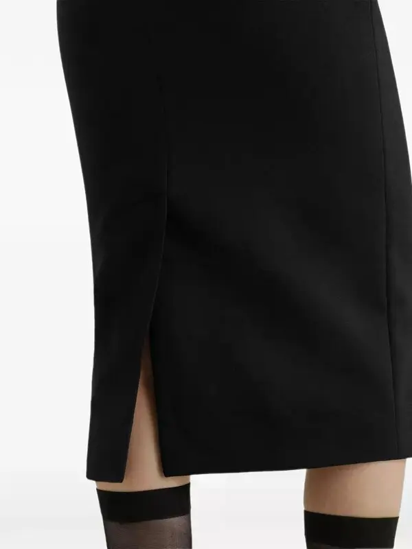 Dolce & Gabbana Double Wool Crêpe Midi Dress With Lace Trim