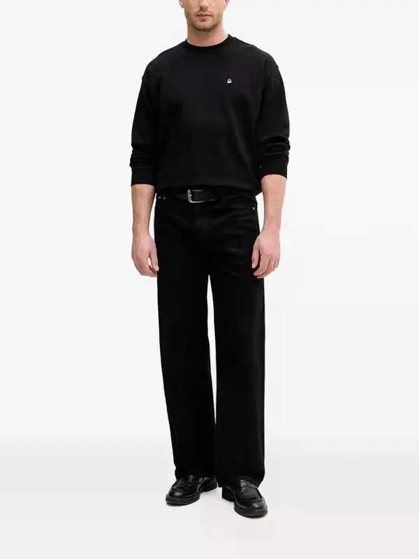 BENETTON Logo-embroidered Crew-neck Sweater