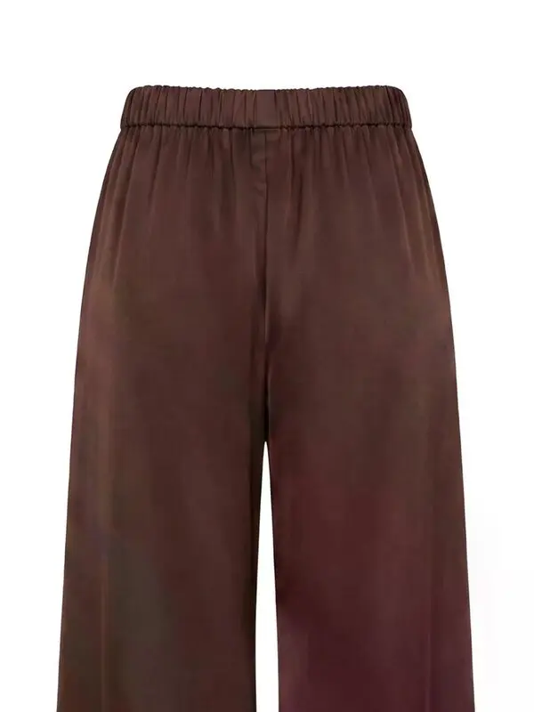 PETER COHEN Chute Wide-leg Silk Trousers - Brown