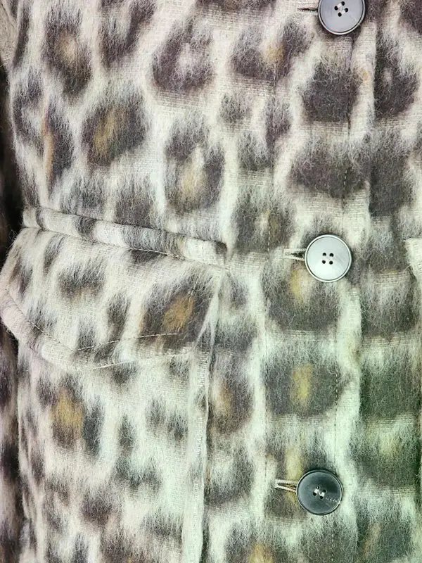 Alberto Biani Leopard Print Brushed Finish Jacket