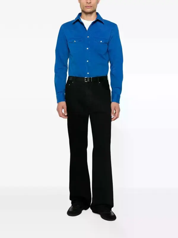 TOM FORD Peach Twill Western-style Press-stud Shirt