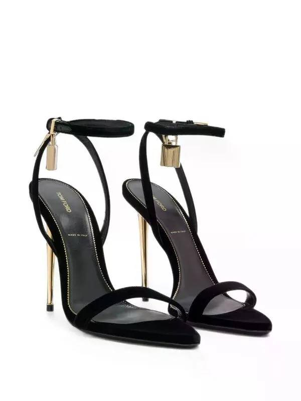 TOM FORD Velvet Padlock Stiletto Sandals