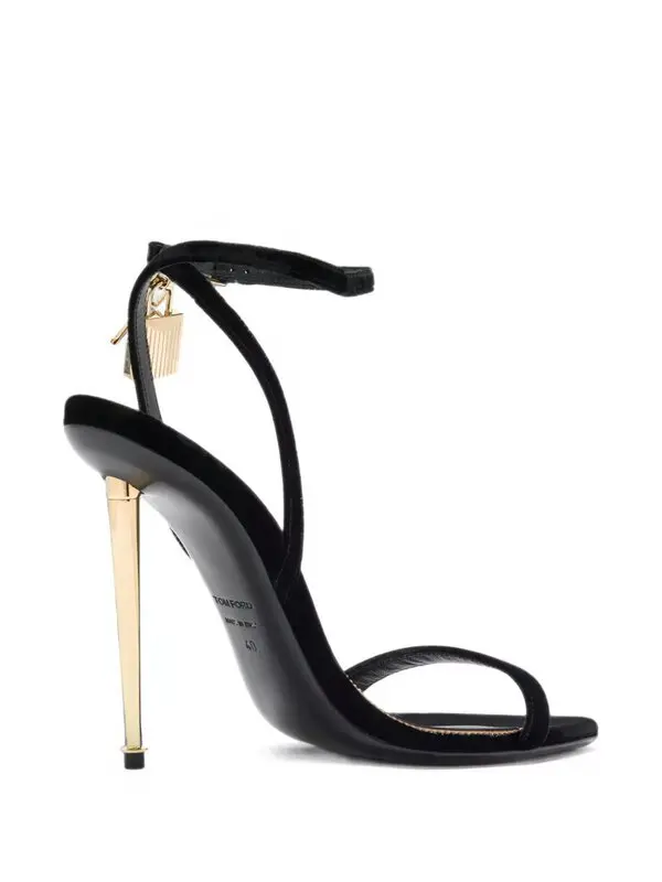 TOM FORD Velvet Padlock Stiletto Sandals