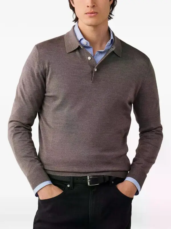 HACKETT  Knitted Long-sleeve Polo Shirt