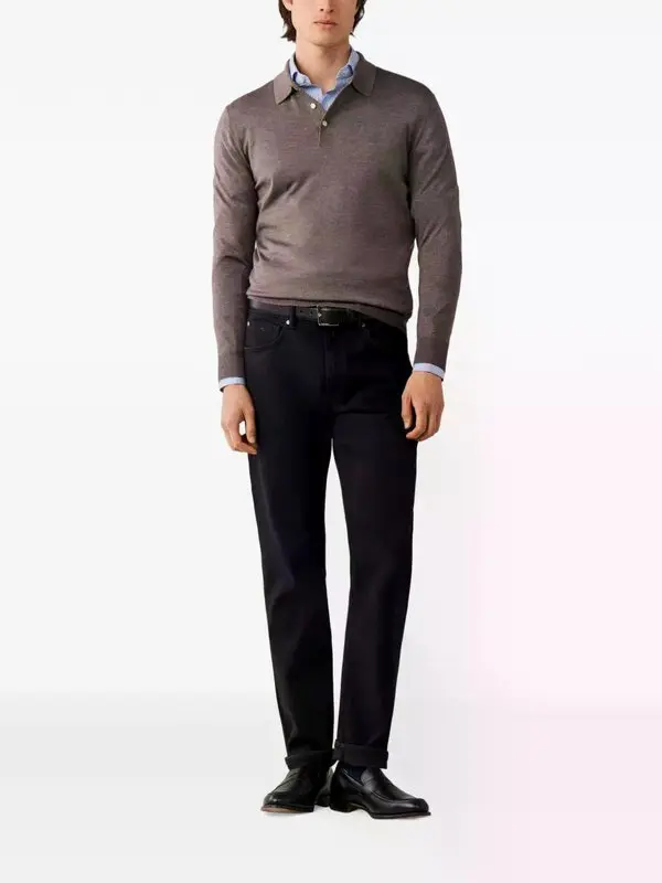 HACKETT  Knitted Long-sleeve Polo Shirt